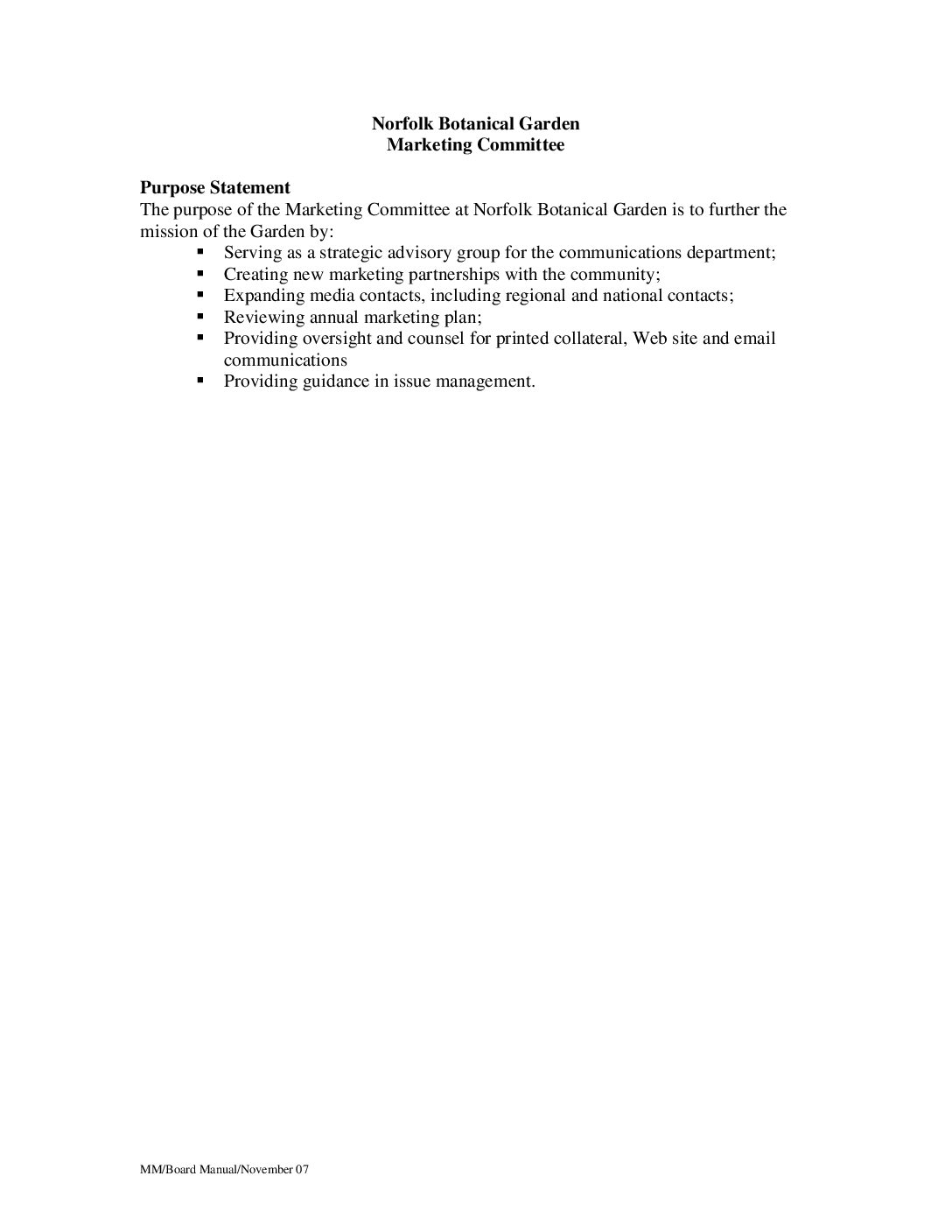 Marketing Committee Purpose Statement.pdf - Norfolk Botanical Garden